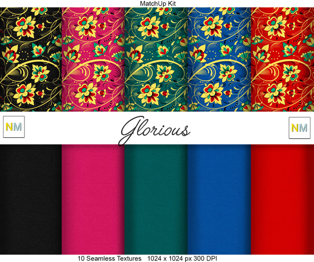 Second Life Marketplace - Glorious Matchup Kit 10 Seamless Fabric ...