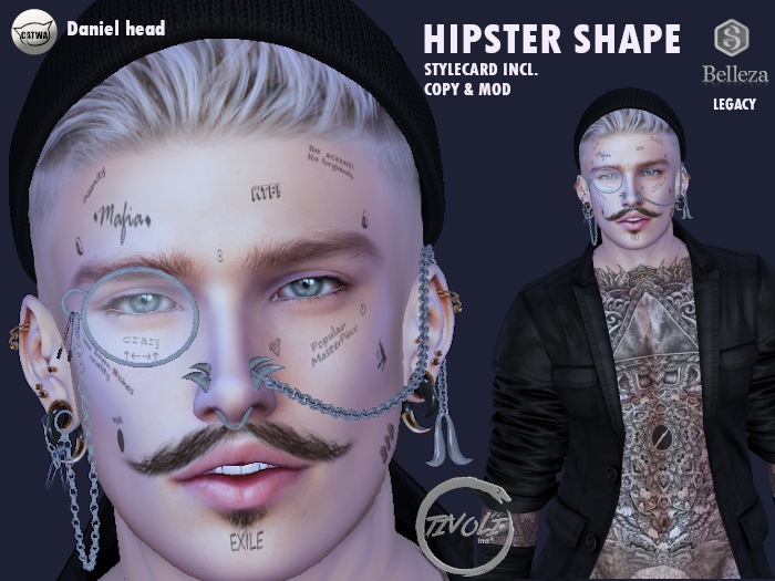 Second Life Marketplace - - Tivoli inc - Catwa Daniel shape hipster + 3 ...