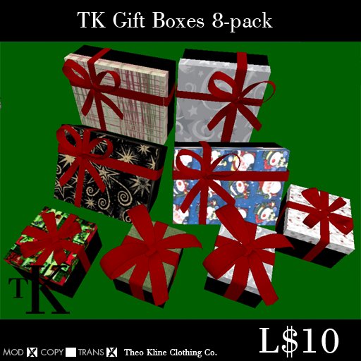 Second Life Marketplace - TK Xmas gift boxes with sculpted bows