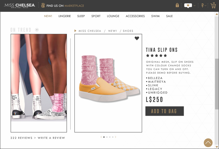 Second Life Marketplace - .miss chelsea. Tina Slip Ons Yellow