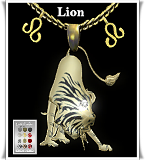Second Life Marketplace - Necklace Zodiac Lion with 12x Color HUD