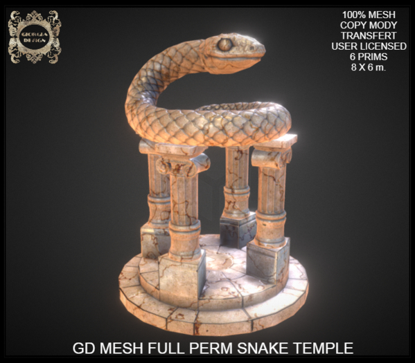 Second Life Marketplace - GD MESH FULL PERM SNAKE TEMPLE