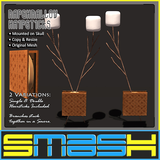 Second Life Marketplace - SMASH - Marshmallow Hairsticks
