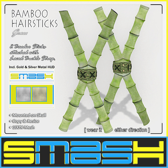 Second Life Marketplace - SMASH - Bamboo Hairsticks (Version: Grass)