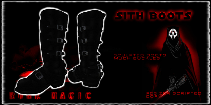 Second Life Marketplace - Sith Boots Black Leather