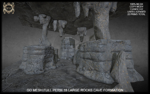 Second Life Marketplace - GD MESH FULL PERM 18 LARGE ROCKS CAVE FORMATION