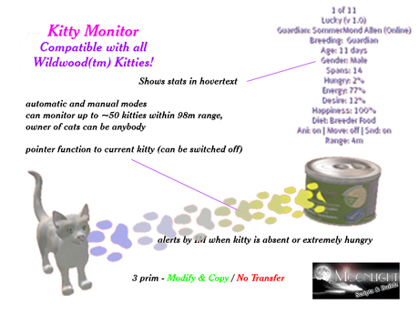 Second Life Marketplace - Kitty Monitor for breedable Cats