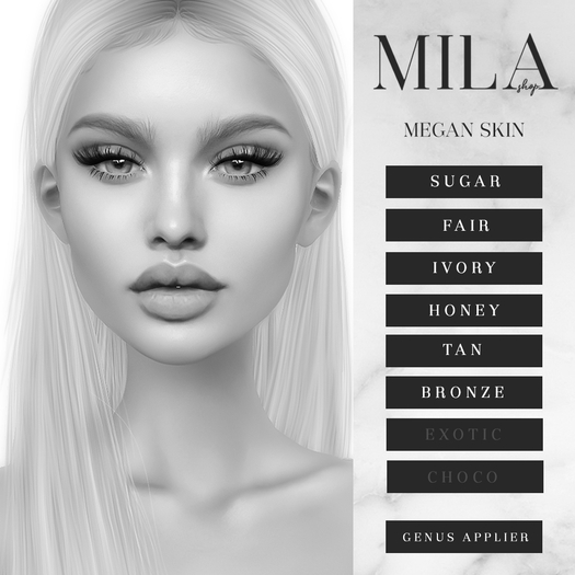 Second Life Marketplace - . MILA . Megan Skin (Genus) DEMO