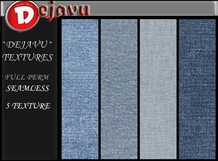 Second Life Marketplace - ^^Dejavu^ Full Perm 5 jean Textures