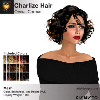 Second Life Marketplace - A&A Charlize Hair Ombre Colors V2, boxed