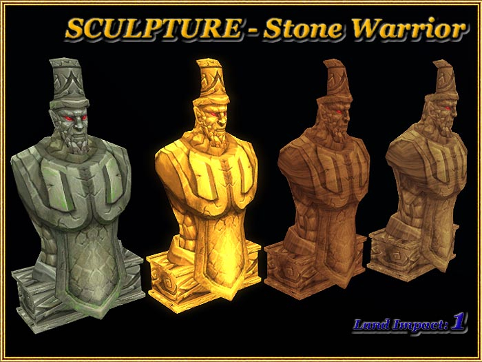 Second Life Marketplace - SCULPTURE - Stone Warrior (1 LI) (Full perm)