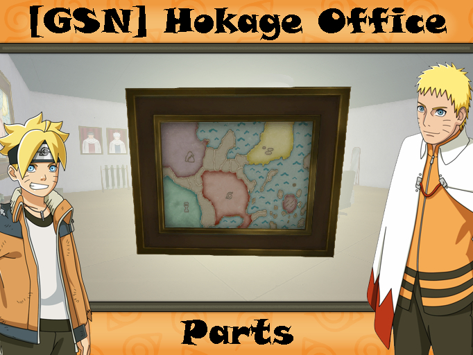 Second Life Marketplace - [GSN] Hokage Office Parts - Wall Map