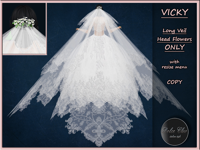 Second Life Marketplace - BRIDE VEIL AND HEAD FLOWERS ♥ VICKY