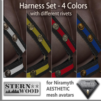 Second Life Marketplace - Aesthetic Harness Set - "4 COLORS" - 4 pcs box