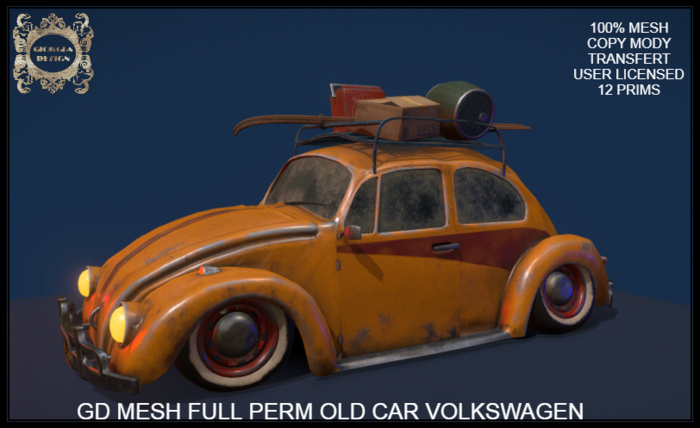 Second Life Marketplace - GD MESH FULL PERM OLD CAR VOLKSWAGEN