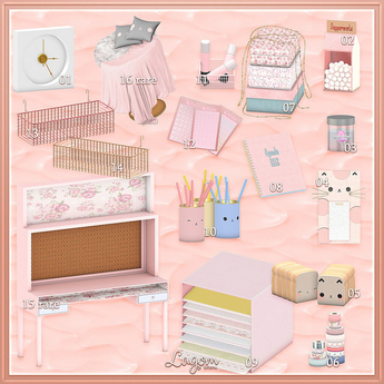 Second Life Marketplace - 15. Lagom - Pink-crafts [ Desk ] RARE
