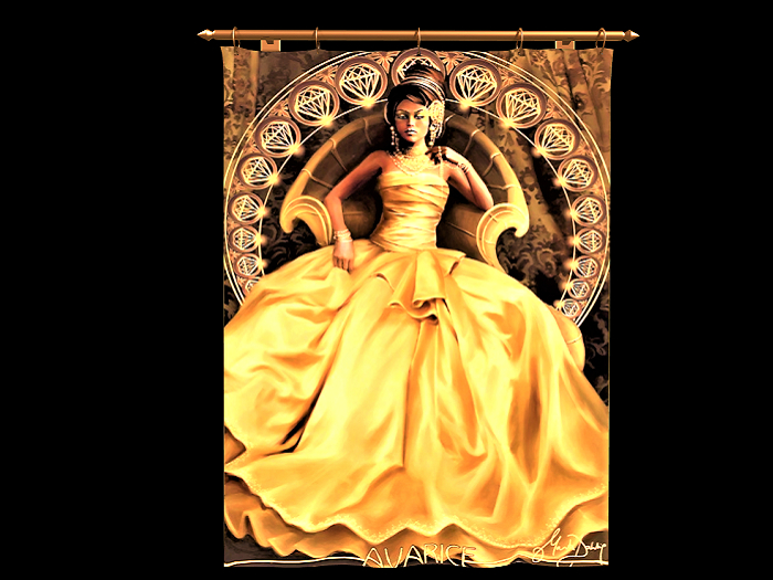 Second Life Marketplace - Large 100% MESH Hanging Tapestry on a golden ...