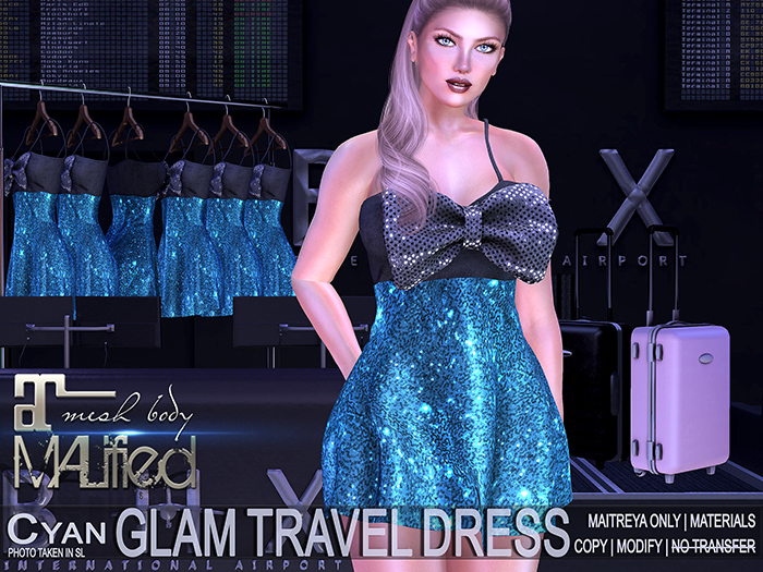 Second Life Marketplace - COPY/MOD MALified: Glam Travel Dress (Cyan ...