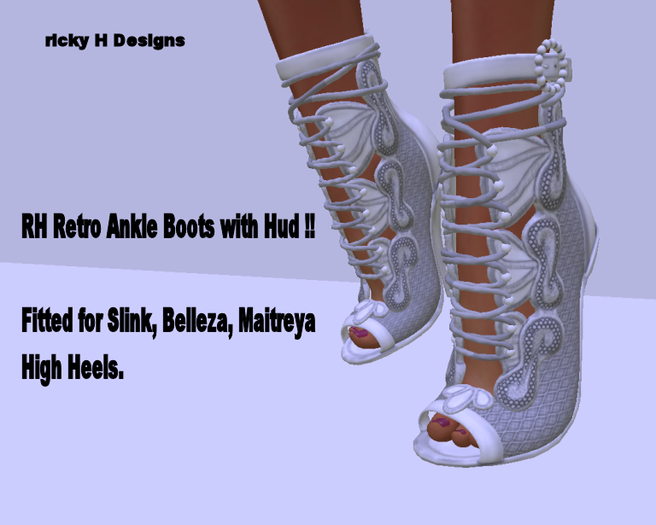Second Life Marketplace - RH Retro Ankle Boots With Hud