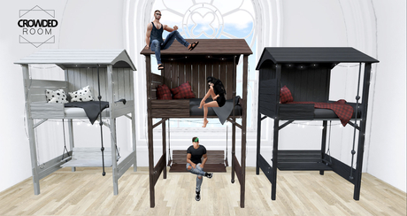 Second Life Marketplace - Crowded Room - Tree House Bed - PG - White