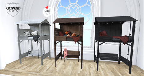 Second Life Marketplace - Crowded Room - Tree House Bed - PG - White