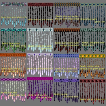Second Life Marketplace - Beads orange with orange trim green gems ...
