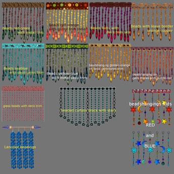 Second Life Marketplace - Beads orange with orange trim green gems ...