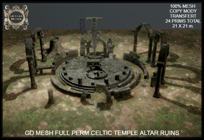 Second Life Marketplace - GD MESH FULL PERM CELTIC TEMPLE ALTAR RUINS