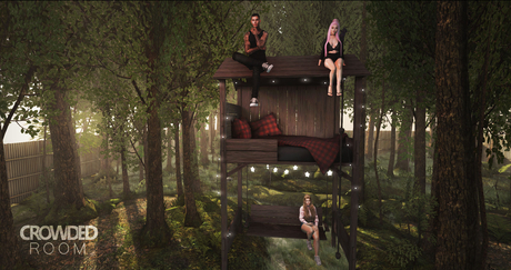 Second Life Marketplace - Crowded Room - Tree House Bed - PG - White