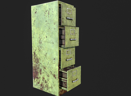 Second Life Marketplace - Art Studio.FULL PERM \\ Rusty Filing Cabinet