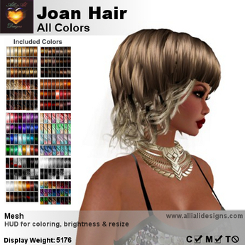 Second Life Marketplace - A&A Joan Hair All Colors V2, boxed