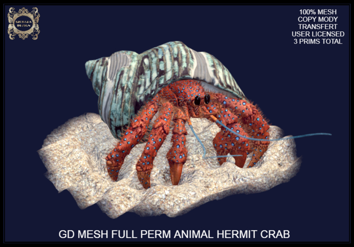 Second Life Marketplace - GD MESH FULL PERM ANIMAL HERMIT CRAB