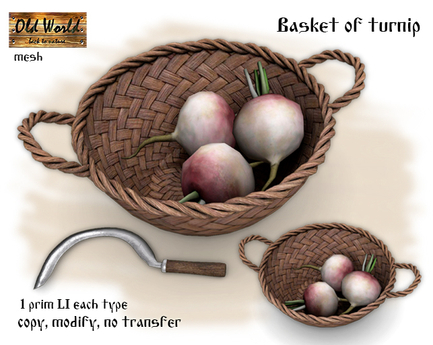 Second Life Marketplace - Rustic basket of turnip - Old World ...