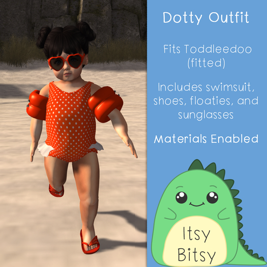 Second Life Marketplace - Itsy Bitsy Orange Dotty Outfit