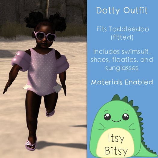 Second Life Marketplace - Itsy Bitsy Lilac Dotty Outfit
