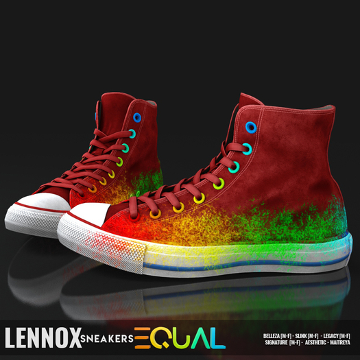 Second Life Marketplace - EQUAL - Lennox Sneakers RED