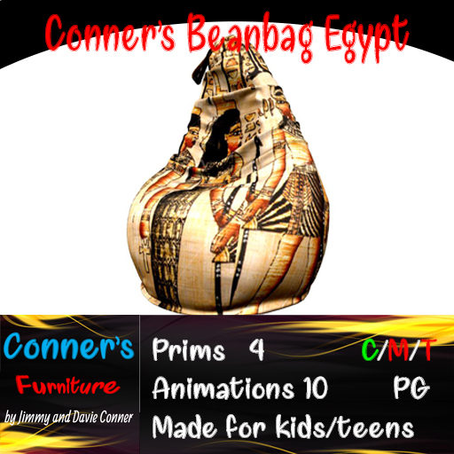 Second Life Marketplace - Conner's Bean Bag Egypt box for one avatar