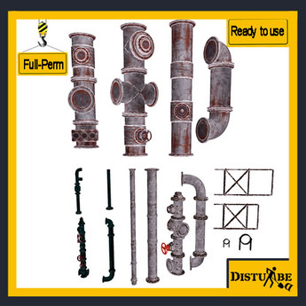Second Life Marketplace - ::Disturbed:: Industrial Pipes Modular Set ...
