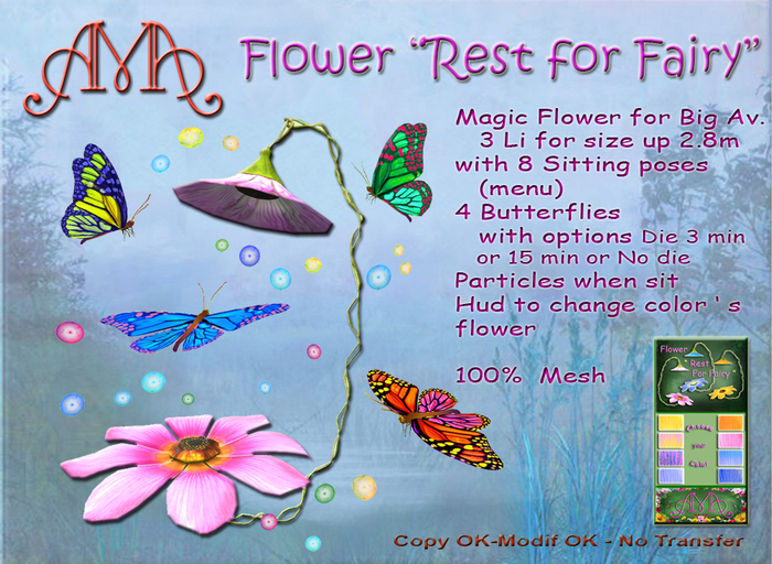 Second Life Marketplace - Flower Rest for Fairy (Big avatar) ADD or REZ