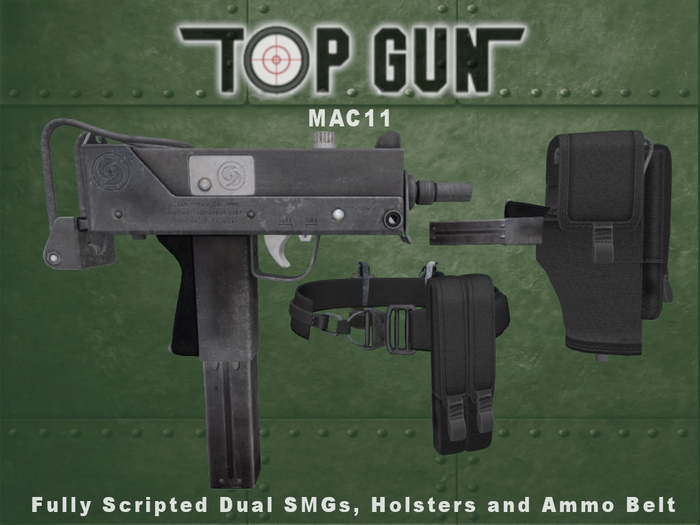 Second Life Marketplace - TopGun Weapons MAC11 Dual SMG (Box)