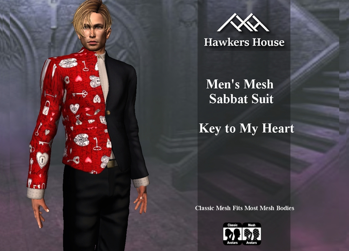 Second Life Marketplace - *HH* Men's Mesh Sabbat Suit Key to My Heart