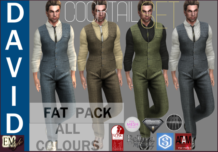 Second Life Marketplace - EMS - DAVID COCKTAIL SET -FAT PACK