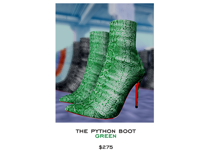 Second Life Marketplace - JACOBS - Evelyn Python Boot . Green