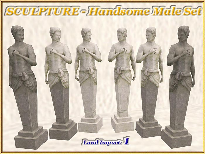 Second Life Marketplace - SCULPTURE - Handsome Male Set (1 LI) (Full perm)