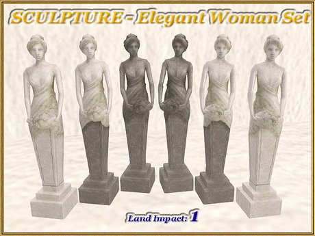 Second Life Marketplace - SCULPTURE - Elegant Woman Set (1 LI) (Full perm)