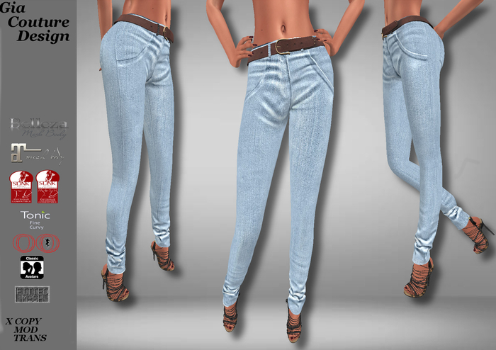 Second Life Marketplace - "GCD" Virginia Long Jeans Bleached