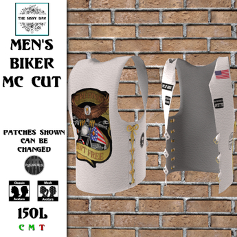 Second Life Marketplace - (TSB) Mens MC Cut - White Leather (add me)