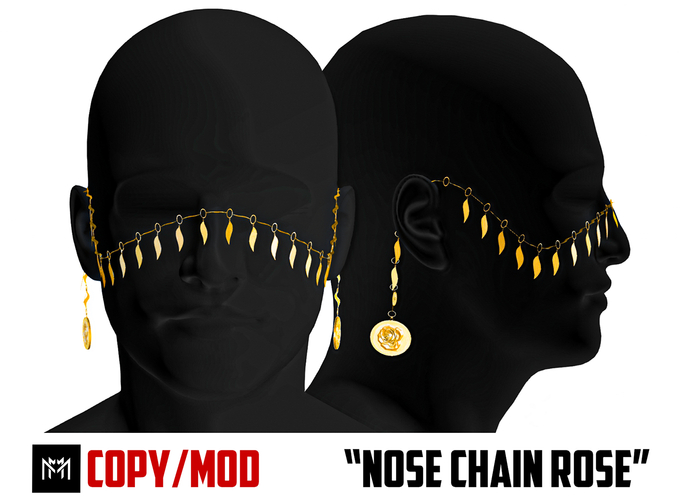 Second Life Marketplace - Gold Nose Chain Rose