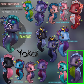 Second Life Marketplace - 15.YOKAI - Plush Seahorse - Cutie Princess ...