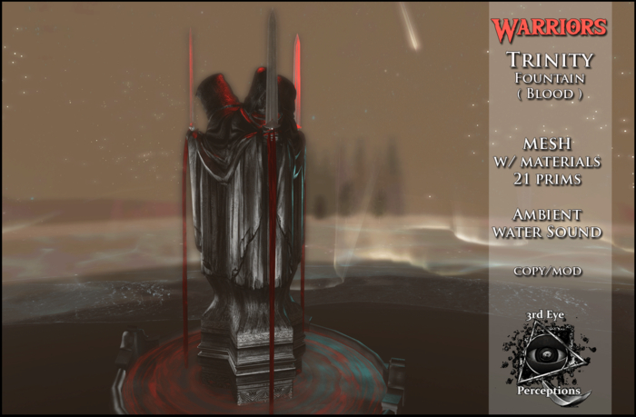 Second Life Marketplace - The Warriors Trinity Fountain ( Blood )